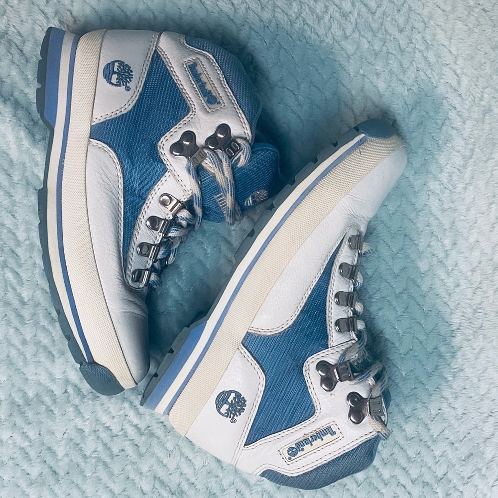 Rare Timberland Vintage White & Blue Hiking Boots - Gem